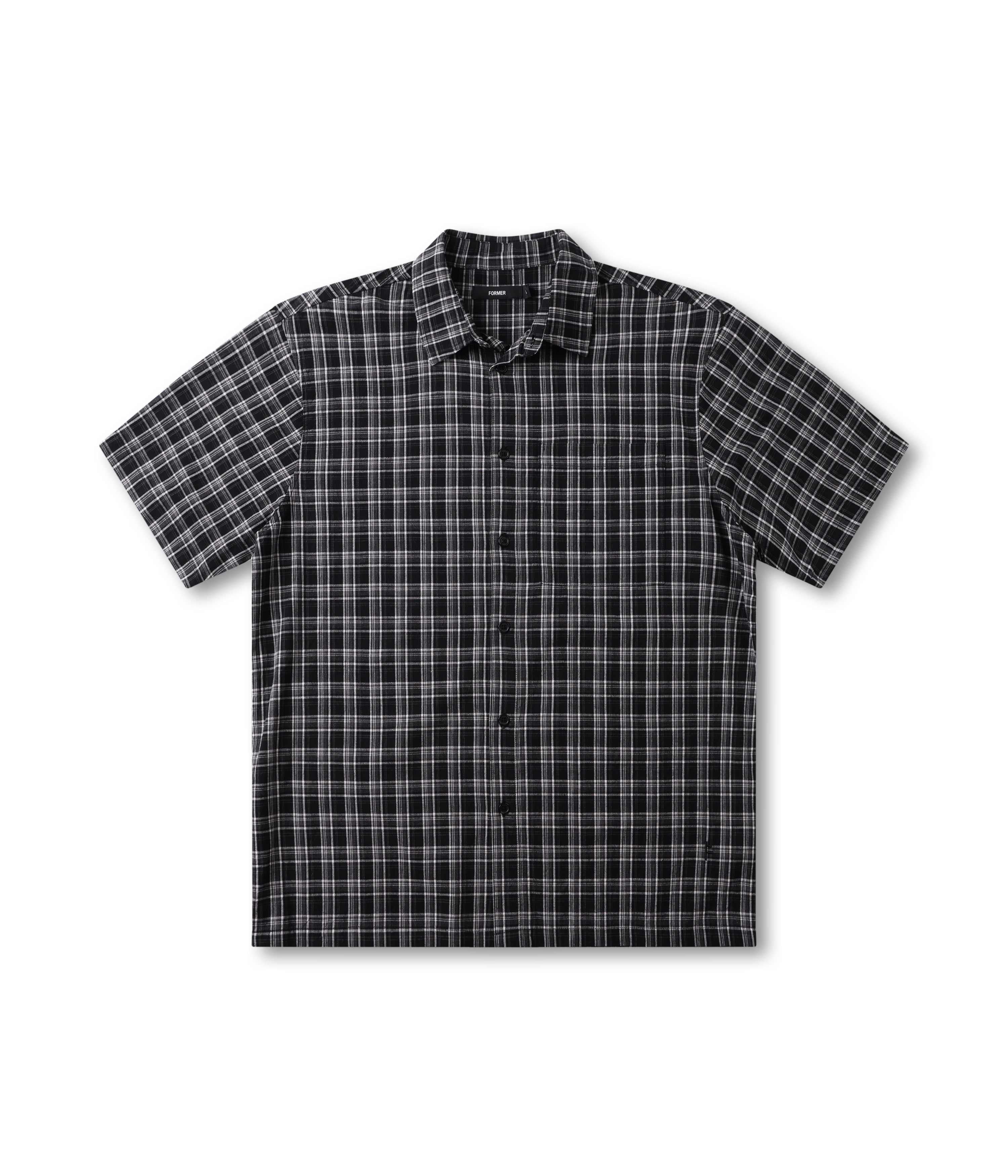 VIVIAN PRAISE CHECK SS SHIRT // BLACK – FORMER MERCHANDISE